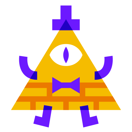 Bill Cipher icon in Color Glass Style