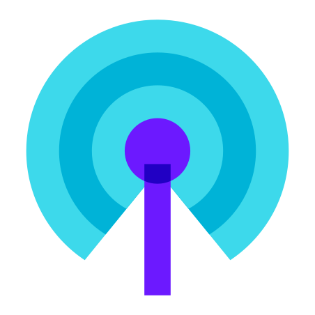 Cellular Network icon in Color Glass Style