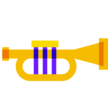 Cornet icon in Color Glass Style