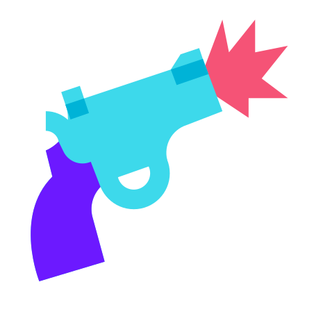 Firing Gun icon in Color Glass Style