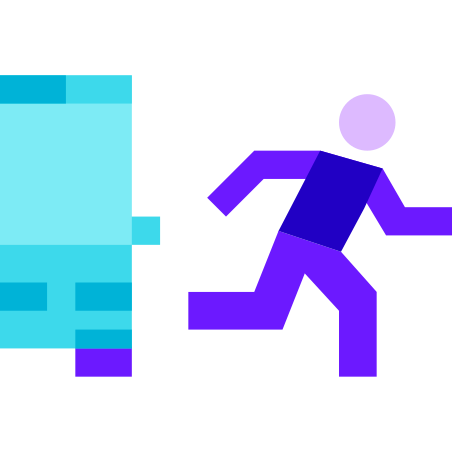 Get Off Bus icon in Color Glass Style