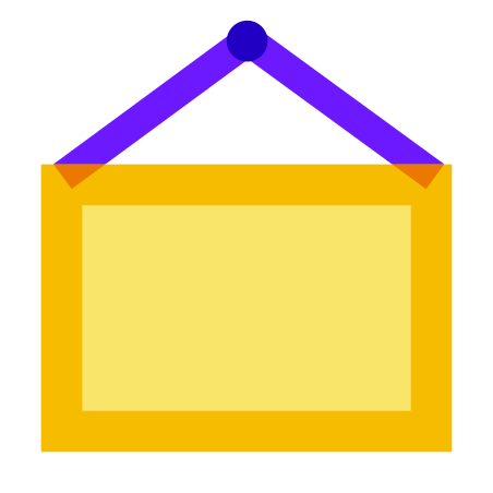 Hanging Frame icon in Color Glass Style