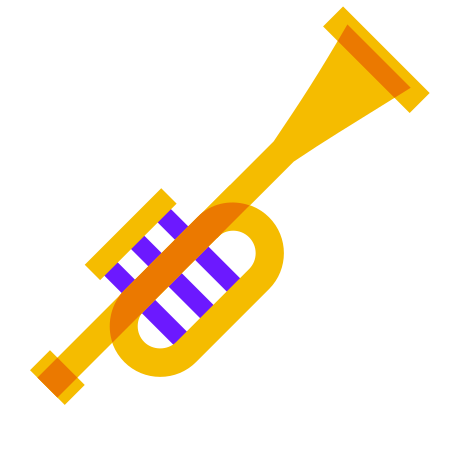 Herald Trumpet icon in Color Glass Style
