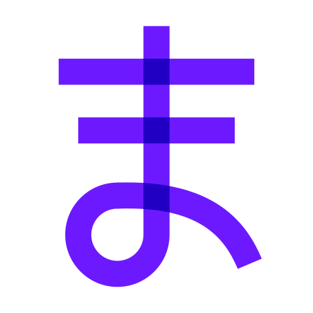 Hiragana Ma icon in Color Glass Style