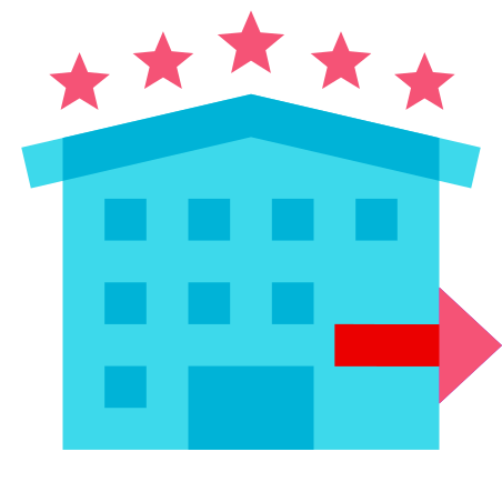 Hotel Check Out icon in Color Glass Style