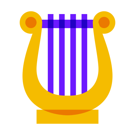 Lyre icon in Color Glass Style