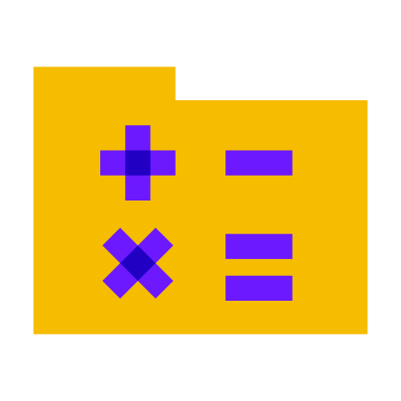 Math Folder icon in Color Glass Style