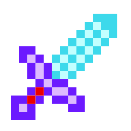 Minecraft Sword icon in Color Glass Style