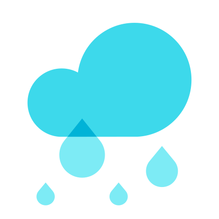 Moderate Rain icon in Color Glass Style