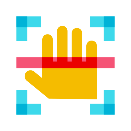 Palm Scan icon in Color Glass Style
