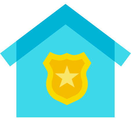 Police Station icon in Color Glass Style