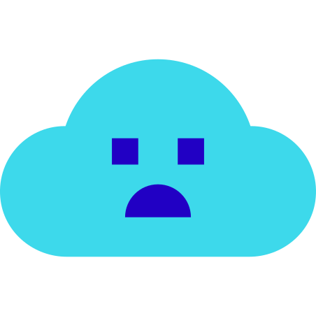 Sad Cloud icon in Color Glass Style