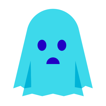 Sad Ghost icon in Color Glass Style