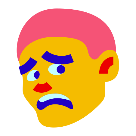 Scared Face Meme icon in Color Glass Style