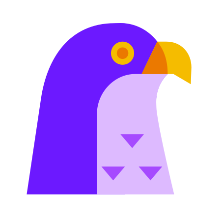 Sparrowhawk icon in Color Glass Style