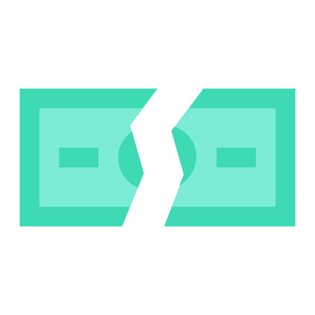 Split Money icon in Color Glass Style