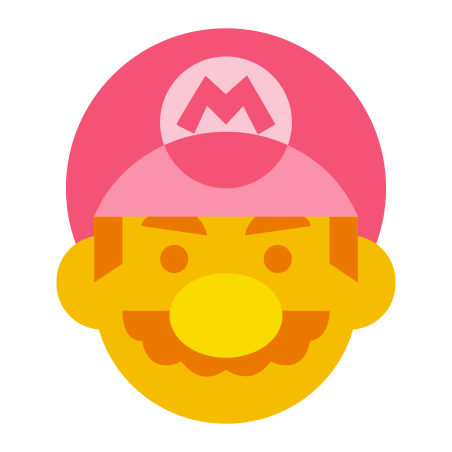 Super Mario icon in Color Glass Style