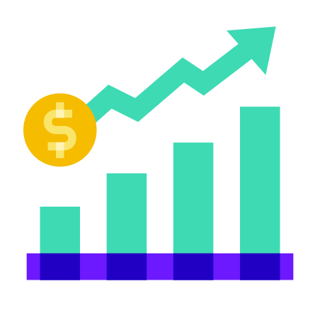 Total Sales icon in Color Glass Style