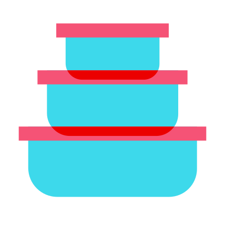 Tupperware icon in Color Glass Style