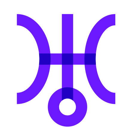 Uranus Symbol icon in Color Glass Style