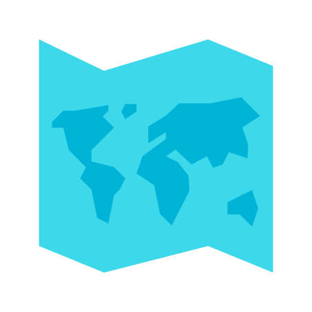 World Map icon in Color Glass Style