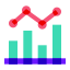 Combo Chart icon in Color Glass Style