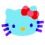 Hello Kitty icon in Color Glass Style