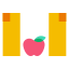 Prepositions Between icon in Color Glass Style