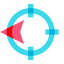 West Direction icon in Color Glass Style