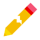 Broken Pencil icon in Color Glass Style