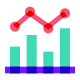 Combo Chart icon in Color Glass Style