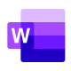 Microsoft Word icon in Color Glass Style