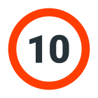 10mph Speed Sign icon in Color Style