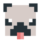 Ícone de Minecraft-Pug no estilo Cor