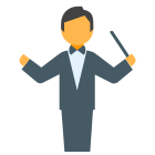 Music Conductor icon in Color Style