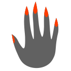 Scary Hand icon in Color Style