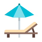Sun Lounger icon in Color Style