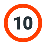 10mph Speed Sign icon in Color Style