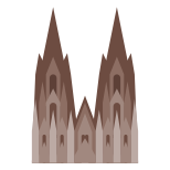 Cologne Cathedral icon in Color Style