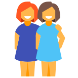 Friends Hanging Out icon in Color Style