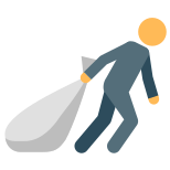 Man Dragging Sack icon in Color Style