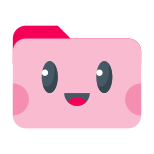 Pink Cute Folder icon in Color Style