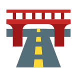 Road Bridge icon in Color Style