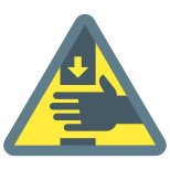 Warning Crushing Of Hands icon in Color Style