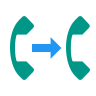 Call Transfer icon in Cute Outline Style