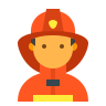 Firefighter icon in Ice Cream Style