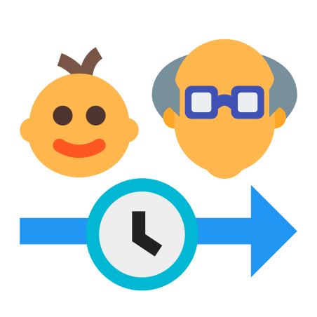 Age timeline icon in Color Style