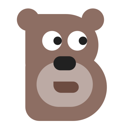 B Cute icon in Color Style