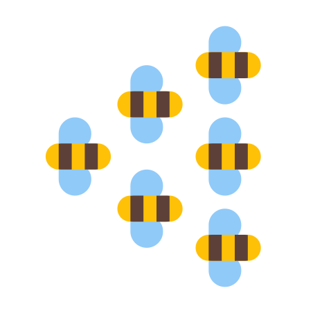 Bee Swarm icon in Color Style