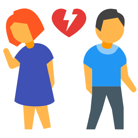 Break Up icon in Color Style